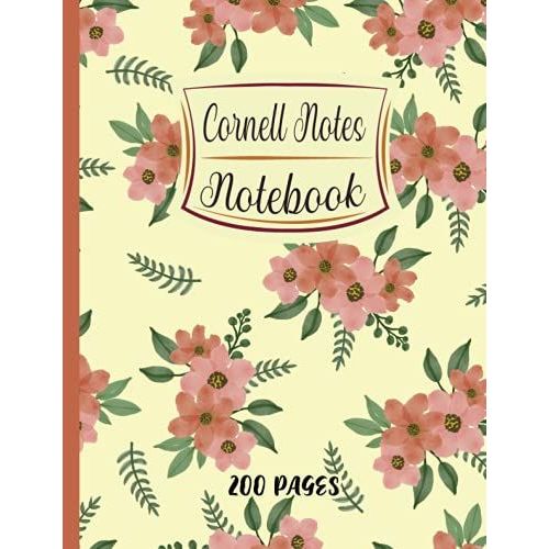 Cornell Notes Notebook: Cute Flowers, Floral Cornell Notes, Cornell ...