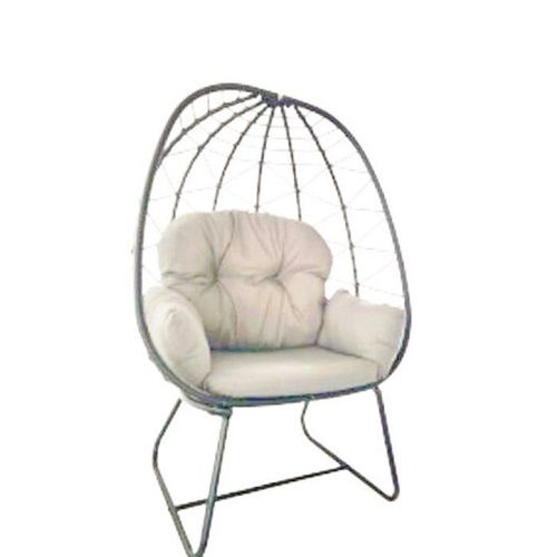 COSTWAY Hamac Fauteuil ?uf en Rotin pour Patio, Coussin Amovible ...