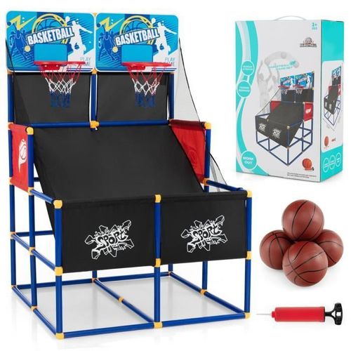 Costway Jeu D'Arcade De Basket-Ball Avec Double Shootout Et Panier De ...