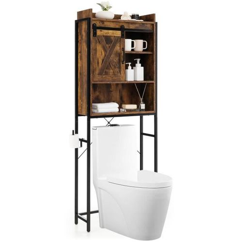 COSTWAY Meuble WC au-Dessus des Toilettes, Rangement de Salle de Bain à ... COSTWAY Meuble WC au-Dessus des Toilettes, Rangement de Salle de Bain à ...