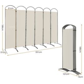 COSTWAY Paravent sur Pied 6 Panneaux Pliable 331x188 CM, Cloison de ...