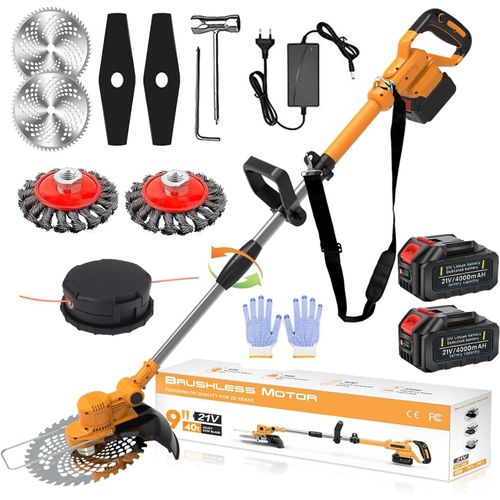 Coupe Bordure Sans Fil Avec Batterie 21V Brushless Débroussailleuse À Batterie Avec 2 Batteries ...