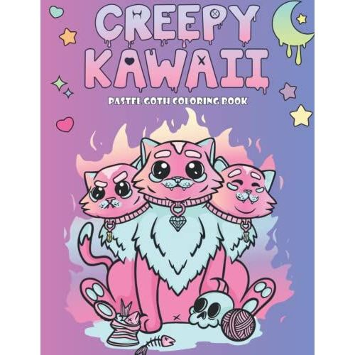 Creepy Kawaii Pastel Goth Coloring Book: Cute Horror Spooky Gothic ...