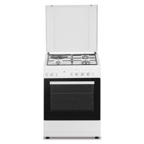 Cuisiniere mixte CONTINENTAL EDISON CECM60FCW - 3 feux gaz + 1 électrique - L59,8 x P61 xH83 cm ...