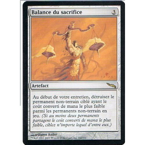 Balance du sacrifice - Magic MTG - Mirrodin 160 - R | Rakuten