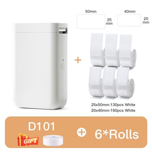 D101-6 Rolls mixte-b - imprimante'étiquettes Portable D101, Mini ...