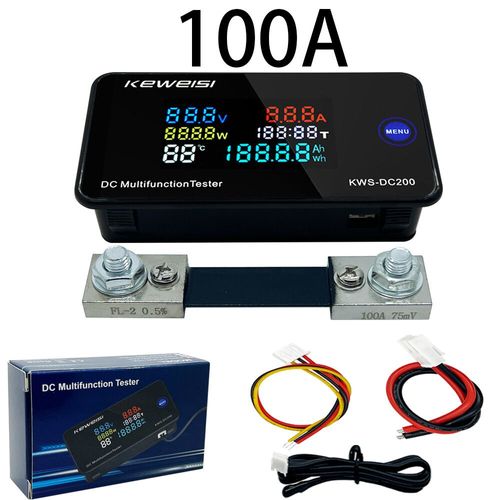 DC 0-200V Voltmètre Ampèremètre KWS-DC200 Puissance Compteur D'énergie LED Numérique DC ...