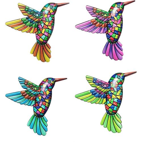 Décoration murale Colibri en métal, ensemble de 4 décorations d'art ...
