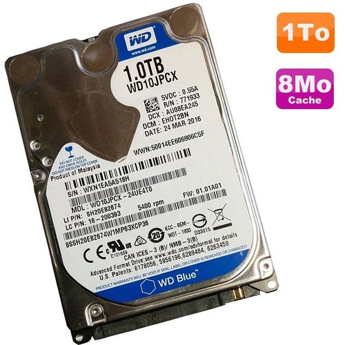 Disque Dur 1To SATA 2.5" Western Digital Blue WD10JPCX-24UE4T0 Pc ...