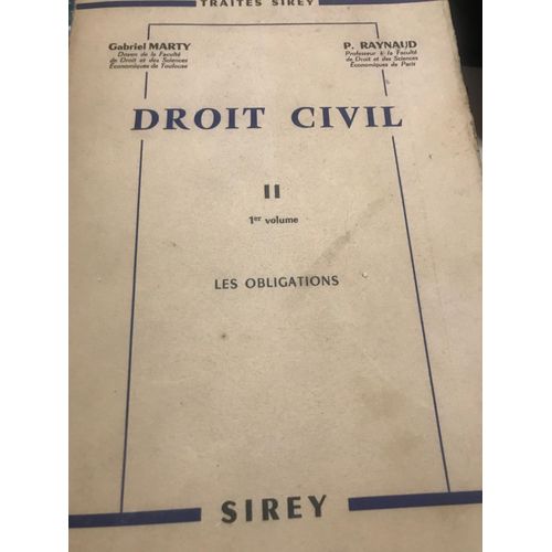 Droit civil 2 1er volume les obligations - Gabriel Marty, Pierre ...