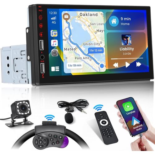 Ecran Autoradio 1 Din Avec Carplay Et Android Auto,Ecran Tactile De 7 ...