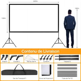 Écran de Projection - Vidéoprojecteur avec Support, VISULAPEX 120 ...