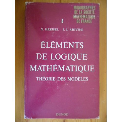 Eléments de logique mathématique - Théorie des modèles | Rakuten