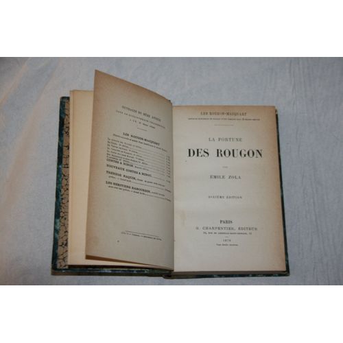Emile ZOLA Les Rougon-Macquart La fortune des Rougon 10ième édition ...