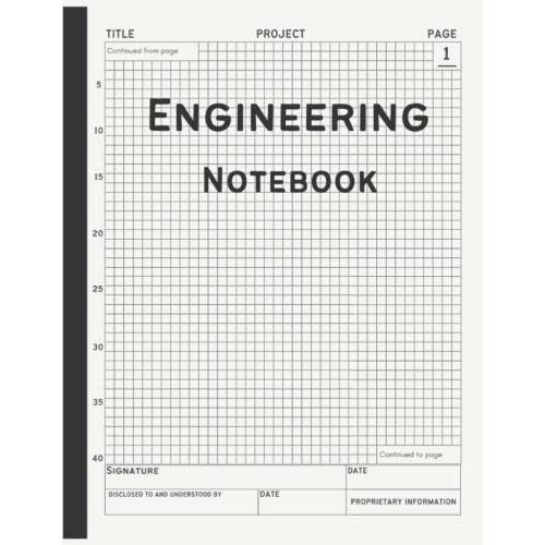 Engineering Notebook: 160+ Pages Grid Format, Engineer Lab Quadrille ...
