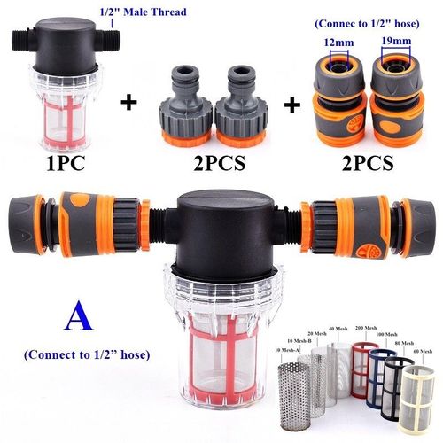 Ensemble de filtres d'arrosage de jardin de 1/2 pouce tuyau d'irrigation agricole filtre tuyau d ...