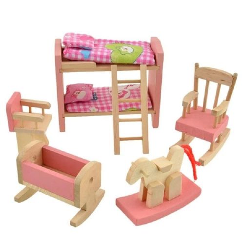 Ensemble de lits superposés en bois pour maison de poupée-Meubles pour enfants | Rakuten