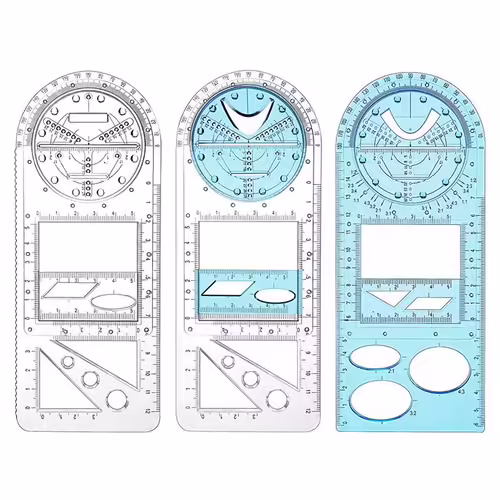 Ensemble de règles géométriques multifonctionnelles, 3 pièces, pour ...