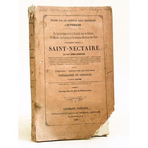 Etudes Sur les Diverses Eaux Minérales D'auvergne. du Lymphatisme et de ...