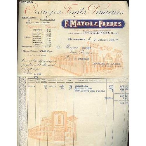 Facture Ancienne Illustree de la Societe F.Mayol et Freres A Boufarik ...