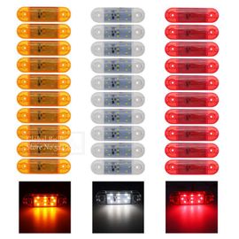 Feu de position latéral de voiture, 10 pièces, 12V, 24V, 9 LED, feu ...