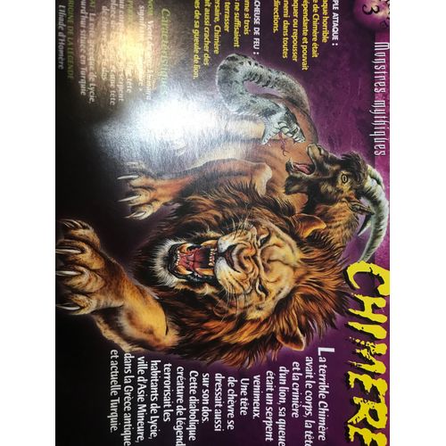 Fiche 3 monstres mythiques : chimere - collection creatures etranges et sauvages - imp - 12,5x18 ...
