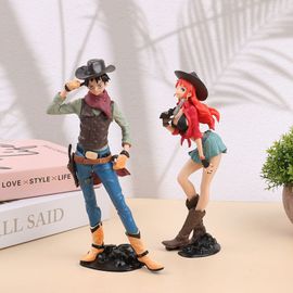 Figurine de dessin animé One Piece 19Cm Monkey.D.Luffy Cowboy Zoro Luffy Nami figurine en PVC ...