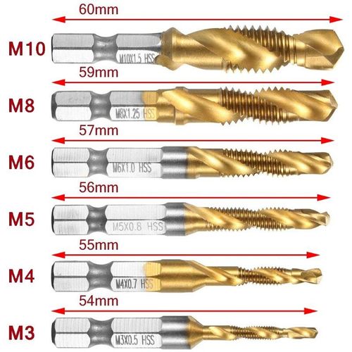 Foret à tige hexagonale E7CB, composé de taraudage de perçage à tige ...