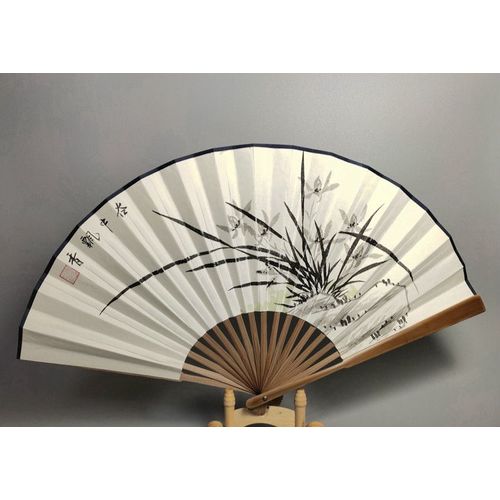 Hand Painting Xuan Paper Fans Ventilador Portable Bamboo Dance Fan 26.5 ...