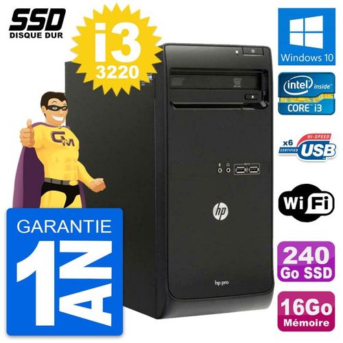 HP Pro 3500 Series MT - Windows 10 - i3 16Go 240Go SSD - Ordinateur ...