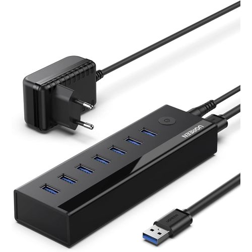 Hub USB 3.0 à 7 Ports Multiport Type A 5Gbps Bloc Alimentation 5V 2A ...