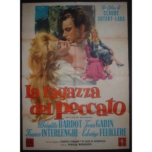 Jean Gabin * Brigitte Bardot * En cas de Malheur * Claude Autant Lara - 1958 * Affiche Originale ...
