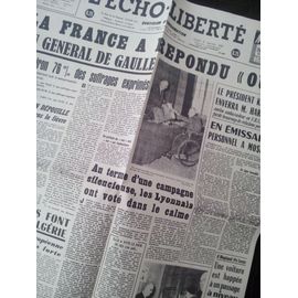 Journal "l'?cho libert?" du 9 janvier 1961 (guerre d'alg?rie) : ind?pendance de l'alg?rie, la ...