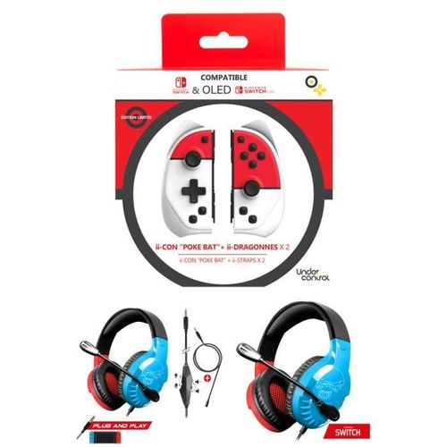 Joycons Manettes Contrôleurs SWITCH Nintendo iiCon Pokeball + Dragonnes ...