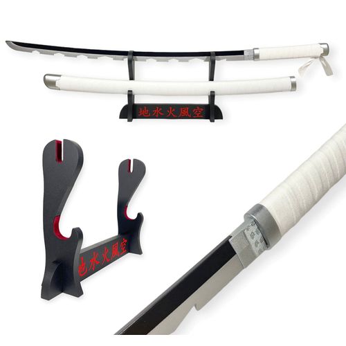 Katana Demon Slayer Inosuke Hashibira - Epée Lame Bois - Support ...