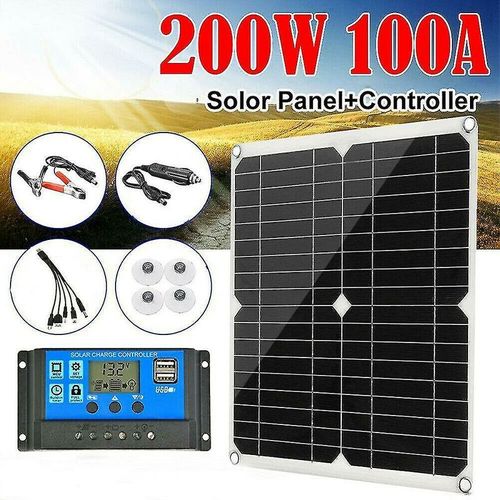 Kit de panneau solaire 200w 100A 12v contrôleur de chargeur de batterie caravane bateau ...