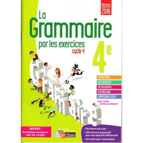 La grammaire par les exercices cycle 4 4e | Rakuten