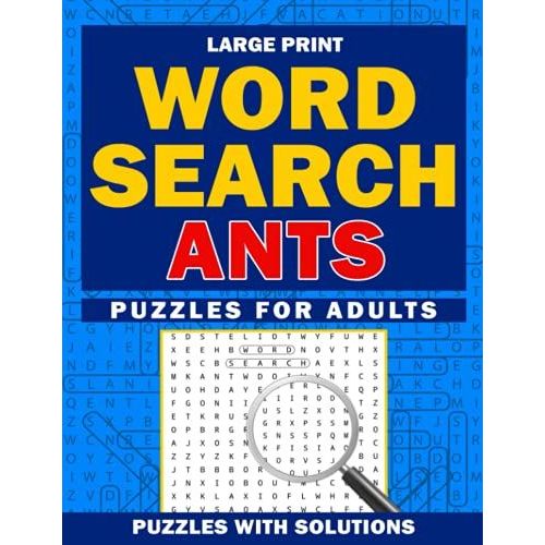Large print Word Search Ants Puzzles for Adults: Ants Word Search Book ...