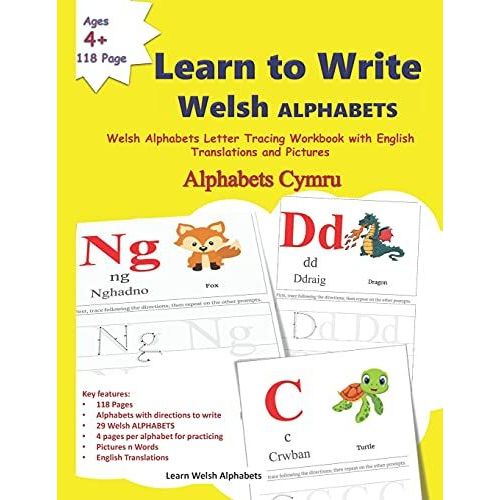 Learn to Write Welsh ALPHABETS: Welsh Alphabets Letter Tracing Workbook ...