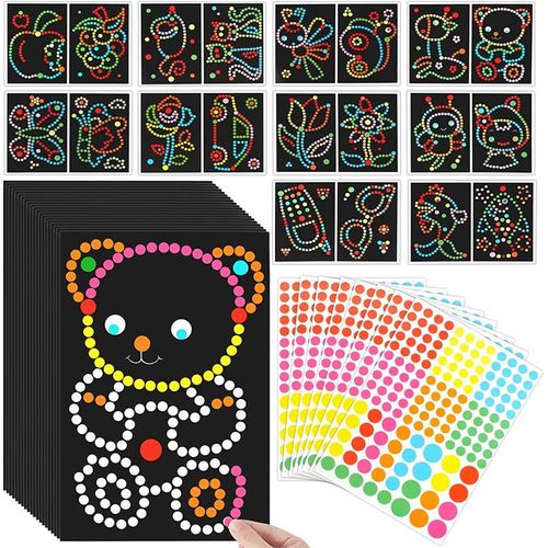 Lot de 10 Gommettes Rondes Autocollantes Atelier gommettes Autocollant ...
