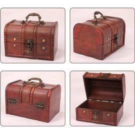 Lot de 2 grands + petits coffres au trésor Coffret en bois Coffre de ...