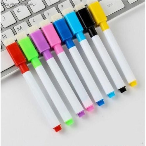 Lot de 8 stylos colorés pour tableau blanc, effaceur intégré, stylo de ...