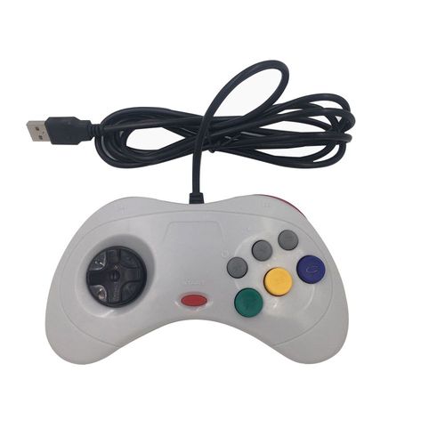 Manette de jeu filaire USB 6 boutons pour console Sega Saturn, Joystick ... Manette de jeu filaire USB 6 boutons pour console Sega Saturn, Joystick ...