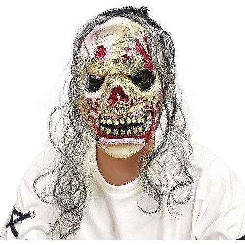 Masque de zombie avec cheveux Masque effrayant pour Halloween Jeu de ...