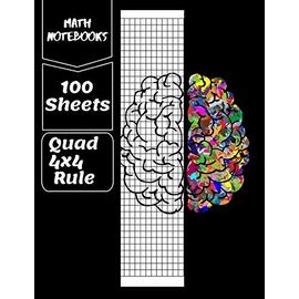Math Notebooks Quad 4x4 Rule, 100 Sheets: Graph Paper Quad Ruled ...