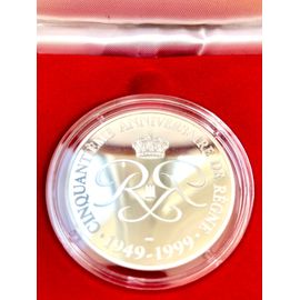 Médaille en Argent de MONACO - 50 ans de règne du Prince Rainier III - 1949-1999 | Rakuten