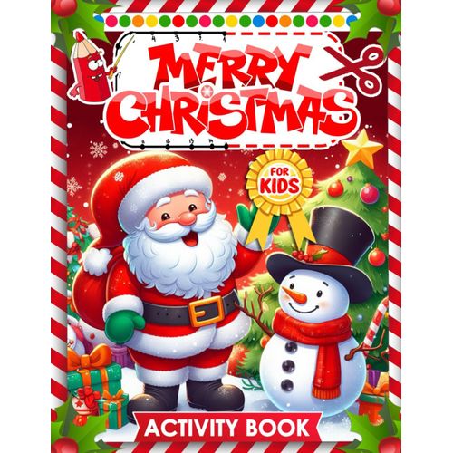 Merry Christmas Activity Book For Kids: Festive Fun Workbook With ...