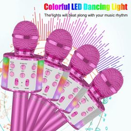 Microphone sans Fil Karaoké, Ankuka Micro Karaoke Enfant avec Lumières LED de Danse, Microphone ...