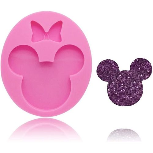 Mignon Mouse Head Bow Silicone Mold Pour Diy Chocolat Candy Pudding Gum ...