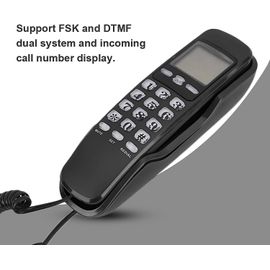 Mini Téléphones Fixes Filaires avec Identification de L'appelant, FSK DTMF Téléphone de Bureau ...